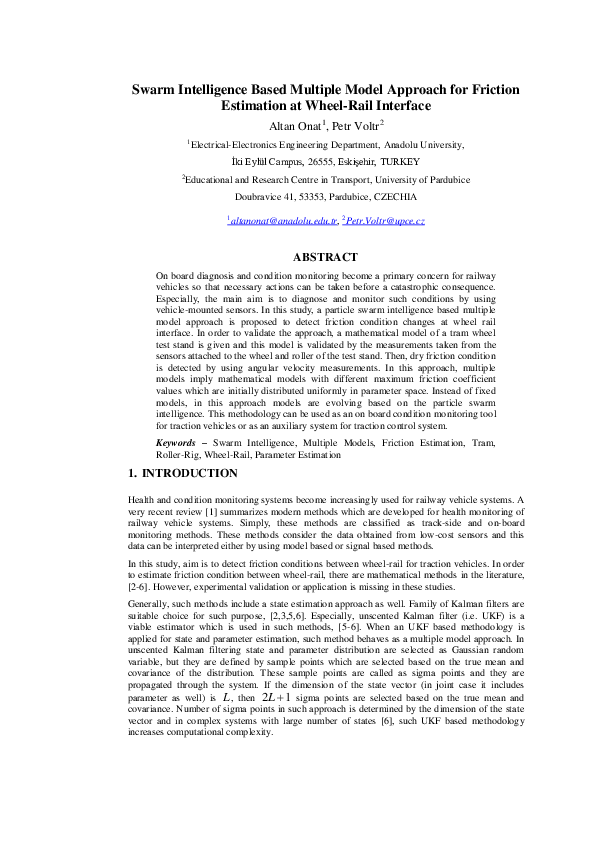Pdf Swarm Intelligence Based Multiple Model Approach For Friction