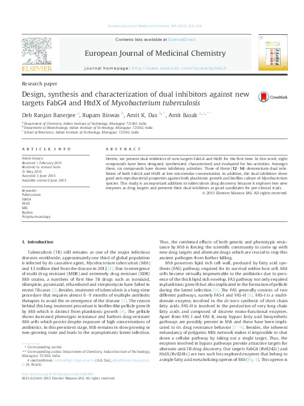 (PDF) Design, synthesis and characterization of dual inhibitors against ...