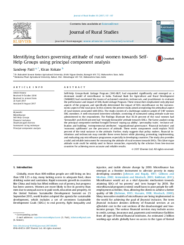 (PDF) Identifying factors governing attitude of rural women towards ...