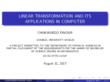 (PDF) LINEAR TRANSFORMATION AND ITS APPLICATIONS IN COMPUTER