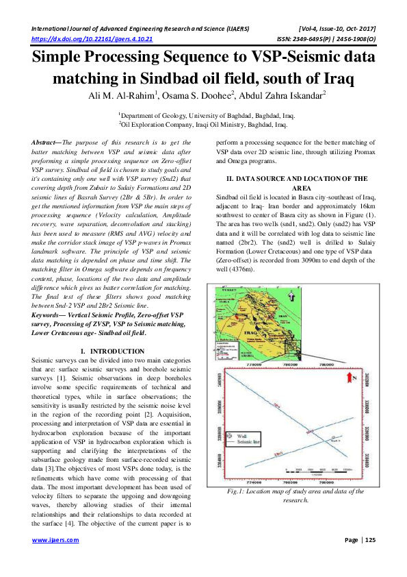 (PDF) Simple Processing Sequence to VSP-Seismic data matching in ...