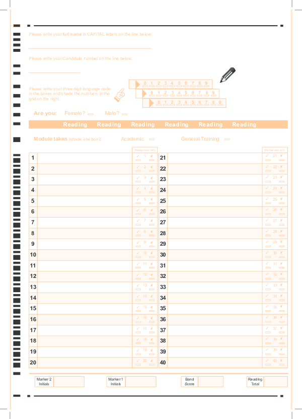 (PDF) Ieltsreadinganswersheet