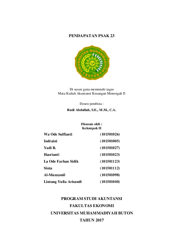 (DOC) PENDAPATAN PSAK 23