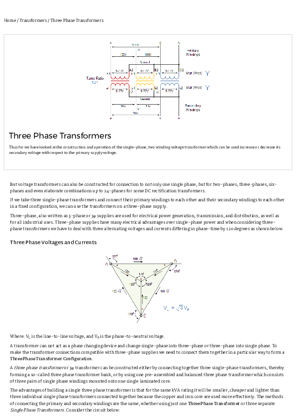 (PDF) Three Phase Transformers