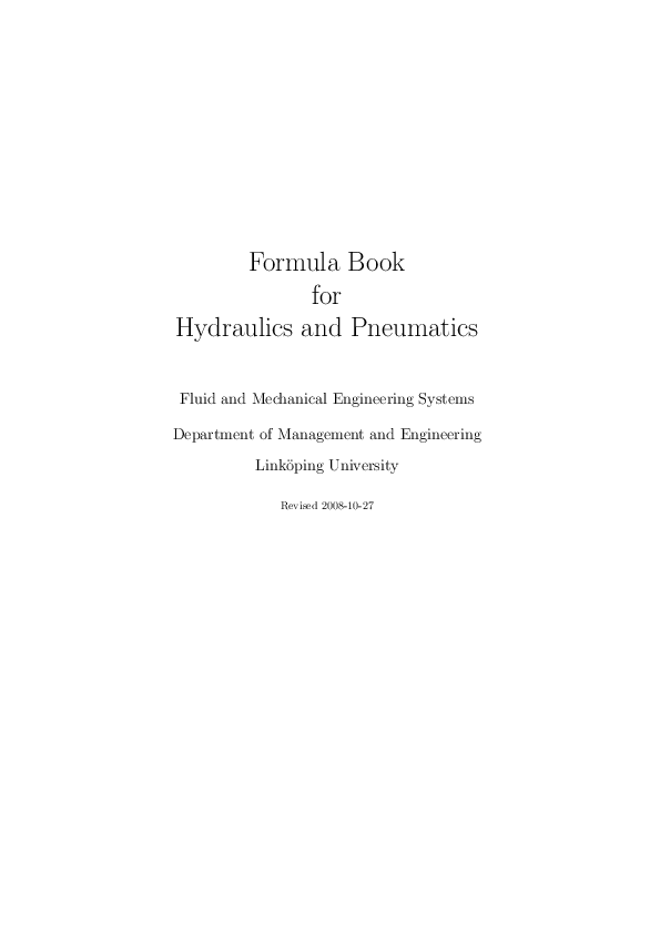 (PDF) Formula Book for Hydraulics and Pneumatics