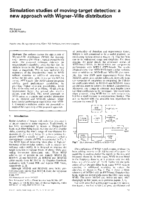 (PDF) Simulation studies of moving-target detection: a new approach with Wigner–Ville distribution
