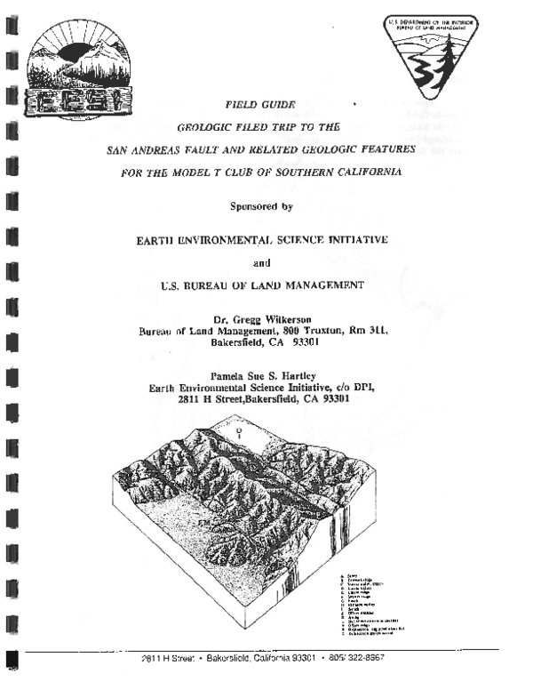 (PDF) San Andreas Fault and San Gabriel Mountains: Field Guide with maps