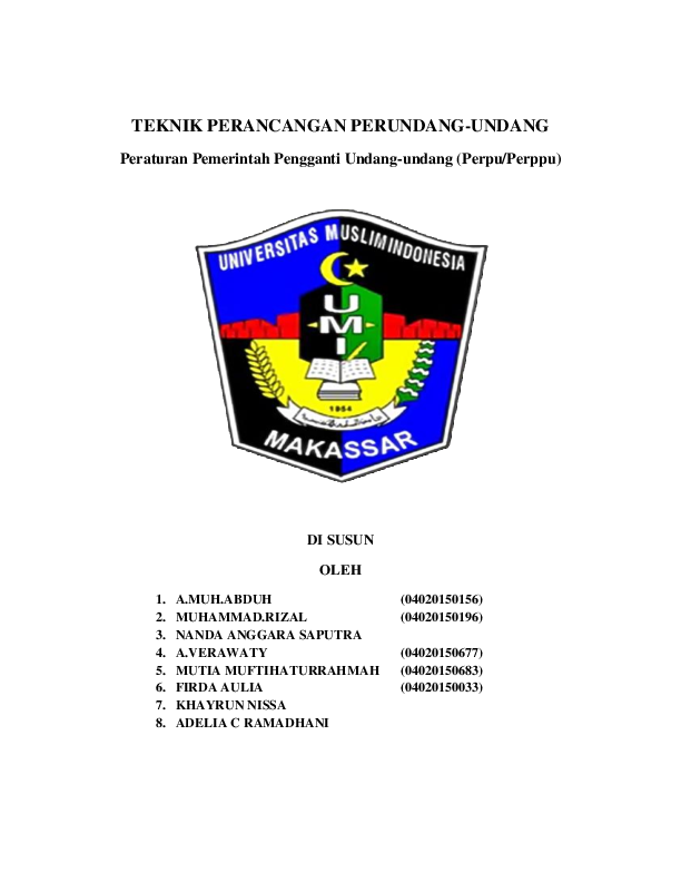 (DOC) Peraturan Pemerintah Pengganti Undang-Undang (PERPPU) 1.docx