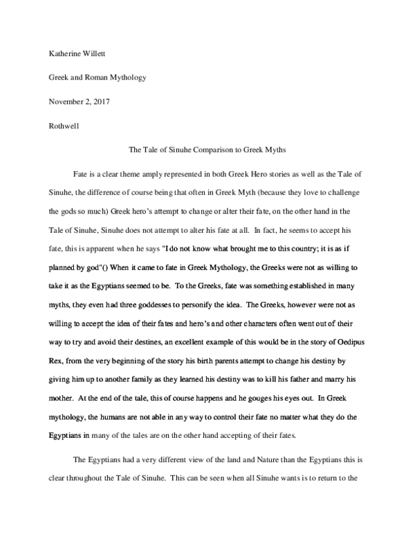 (DOC) The Tale of Sinuhe