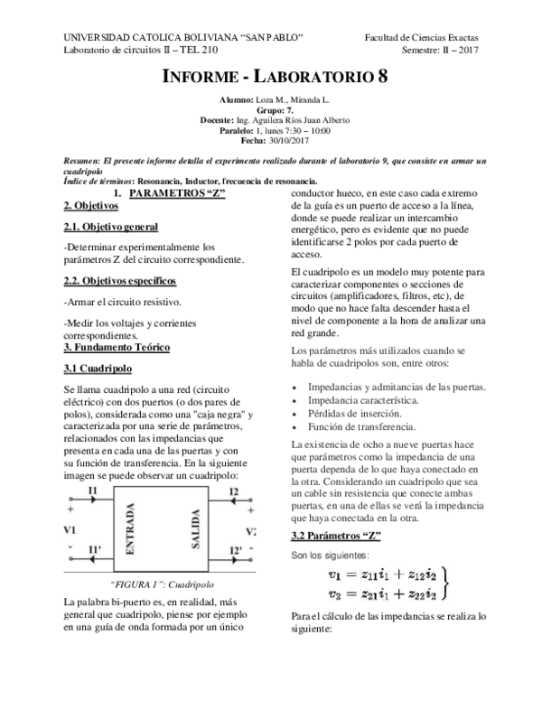 (PDF) INFORME -LABORATORIO 8