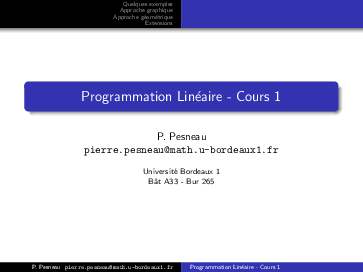 (PDF) Programmation Linéaire -Cours 1