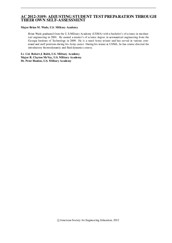 (PDF) Adjusting Student Test Preparation Through Their Own Self-Assessment