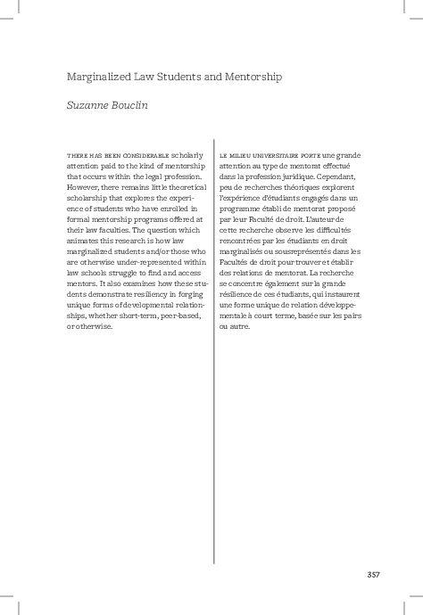 (PDF) Marginalized Law Students and Mentorship