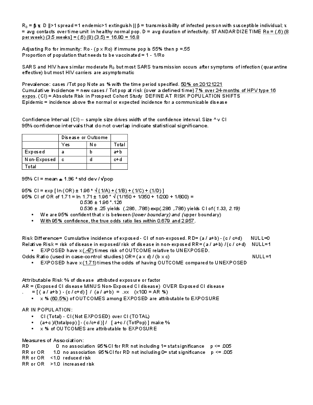 (PDF) Epidemiology Introductory Reference Formulas and Primer (Harvard ...