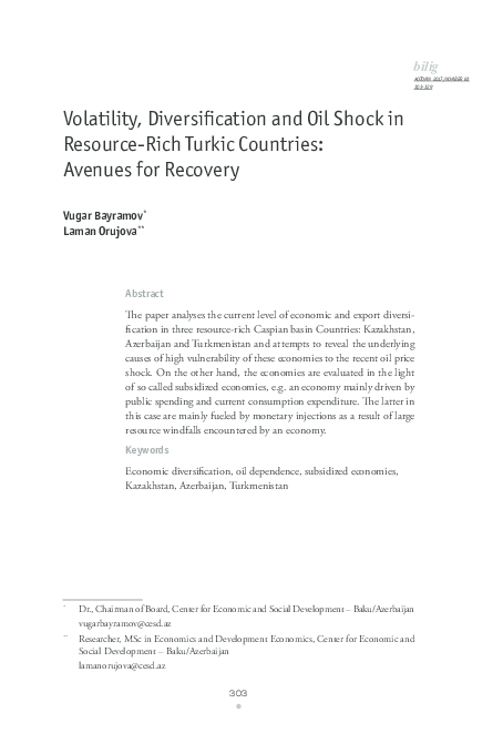 (PDF) Volatility, Diversification and Oil Shock in Resource-Rich Turkic ...