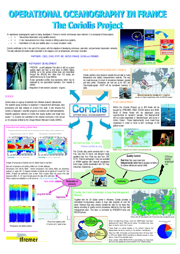 (PDF) Operational Oceanography In France: the Coriolis Project