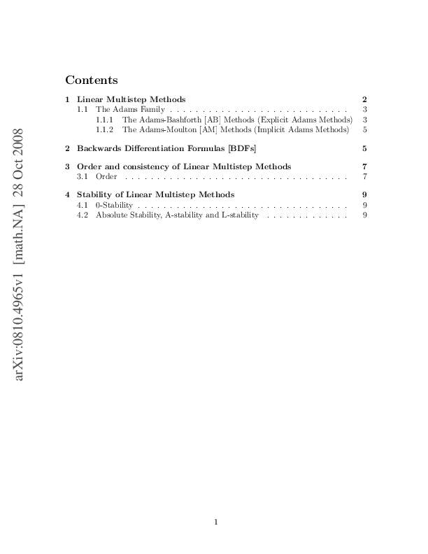 Pdf Linear Multistep Numerical Methods For Ordinary Differential Equations