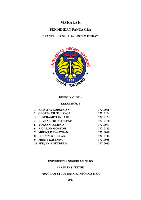 (DOC) MAKALAH PENDIDIKAN PANCASILA (DOC) MAKALAH PENDIDIKAN PANCASILA