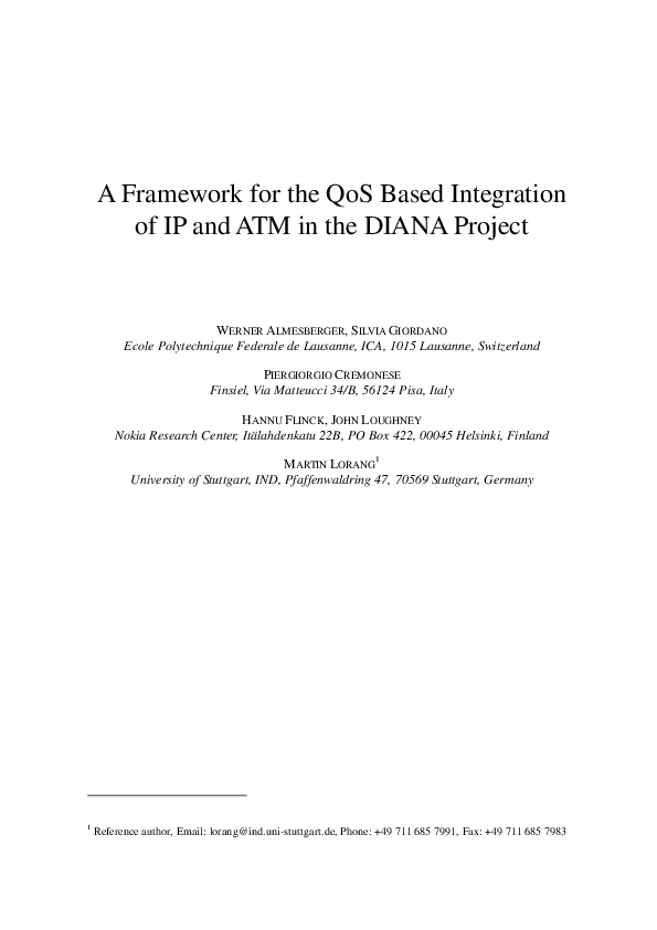 (PDF) A Framework for the QoS Based Integration of IP and ATM in the ...