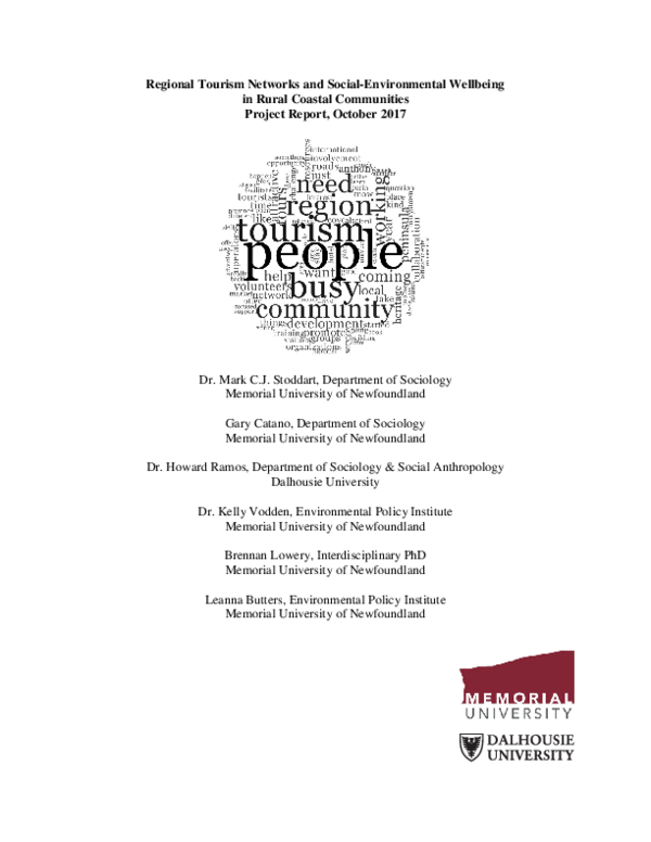 (PDF) Regional Tourism Networks and Social-Environmental Wellbeing in ...