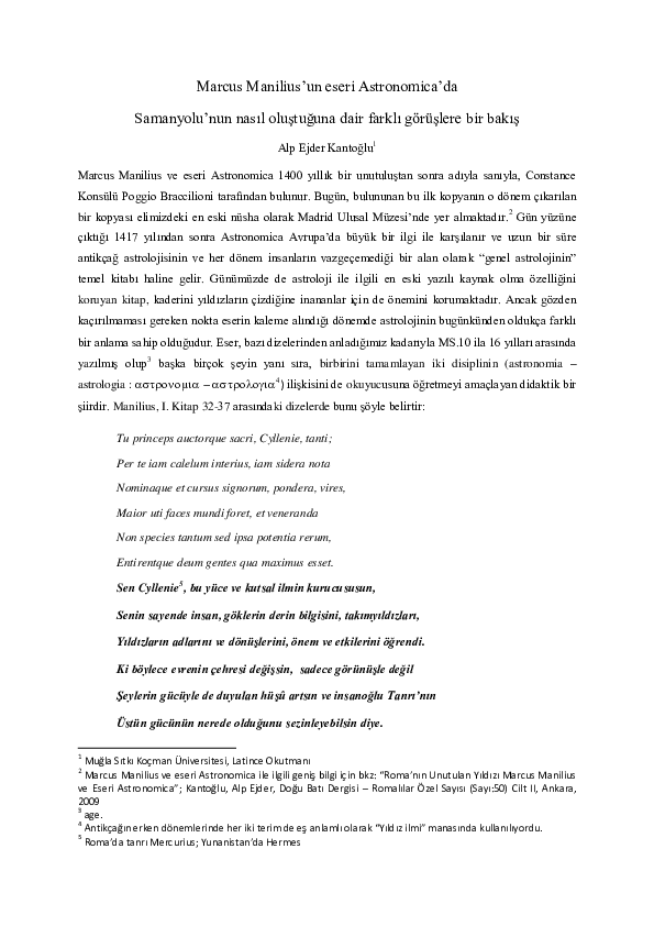 (PDF) Marcus Manilius'un Eseri Astronomica'da Samanyolu'nun Nasıl ...