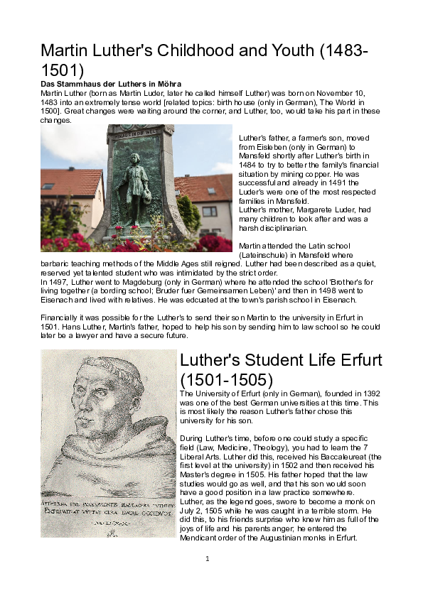 (DOC) Martin Luther life of.doc
