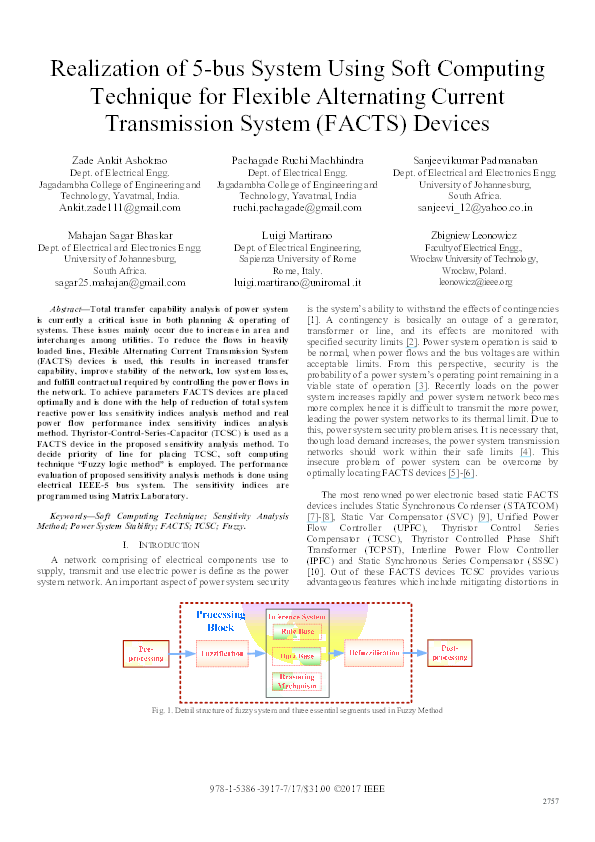(PDF) Realization of 5-bus System Using Soft Computing Technique for Flexible Alternating ...