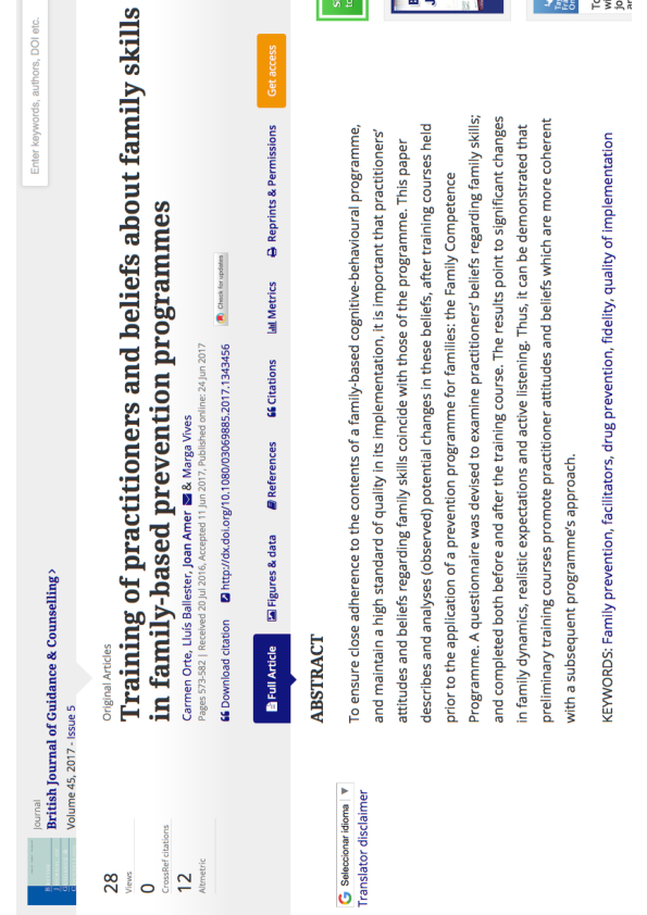 (PDF) Training of practitioners and beliefs about family skills in ...