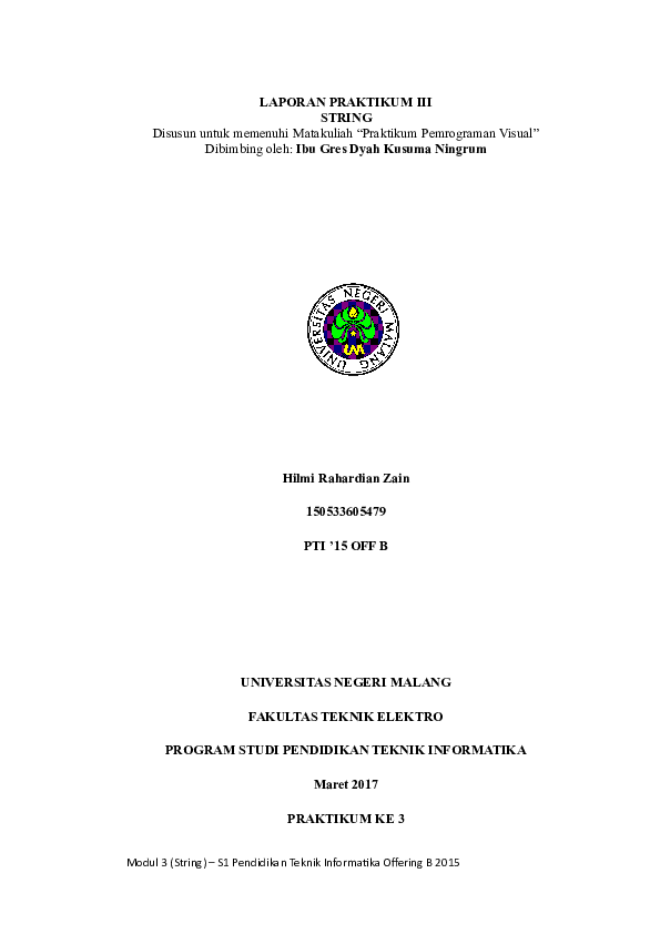 Doc Laporan Pemrograman Visual Iii