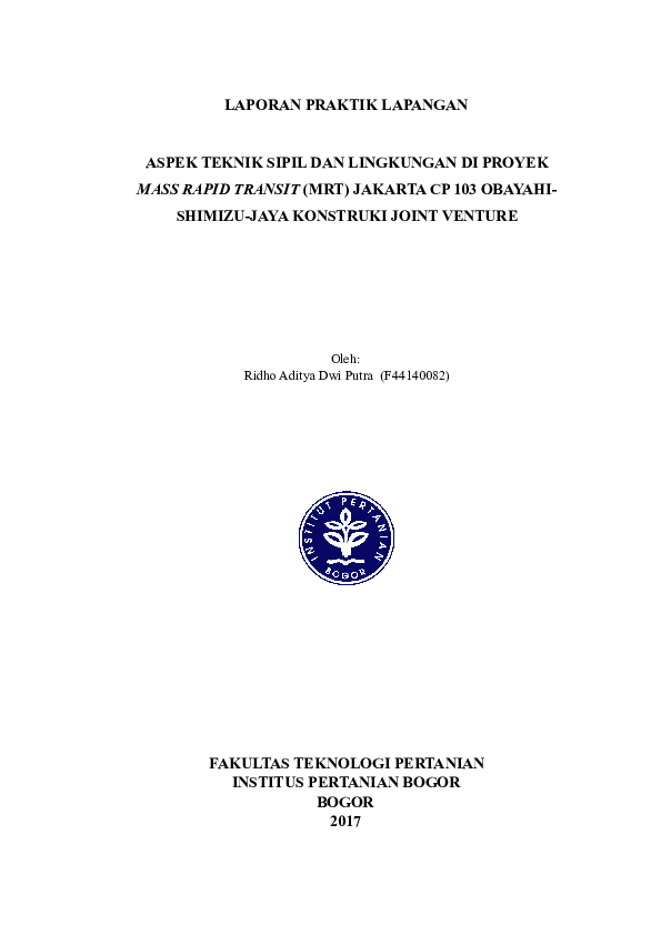(DOC) Laporan Praktek IPB