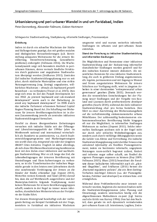(PDF) Urbanisierung und peri-urbaner Wandel in und um Faridabad, Indien
