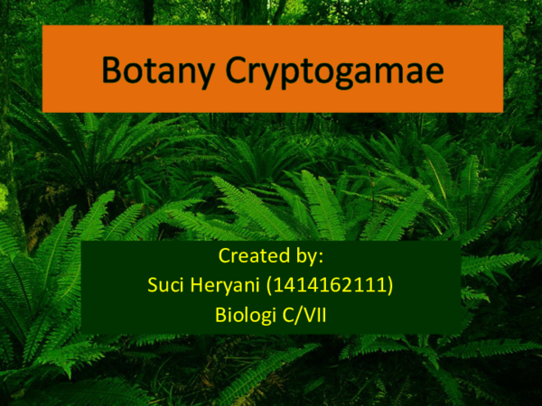 (PPT) Botany Cryptogamae