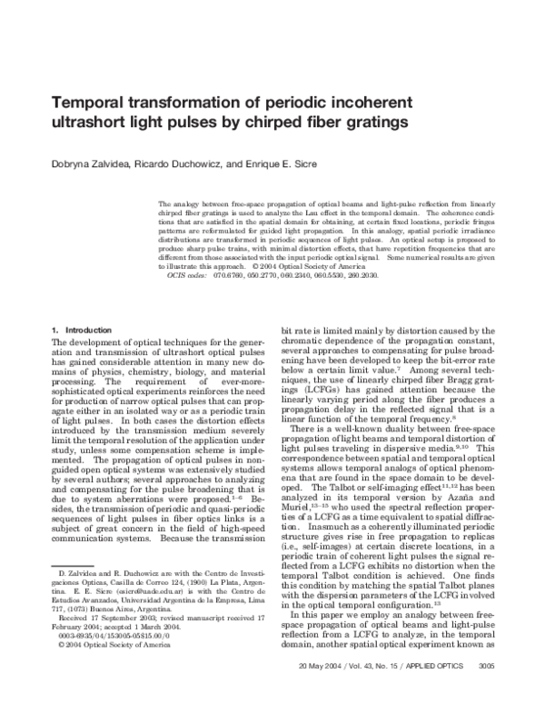 (PDF) Temporal Transformation of Periodic Incoherent Ultrashort Light ...