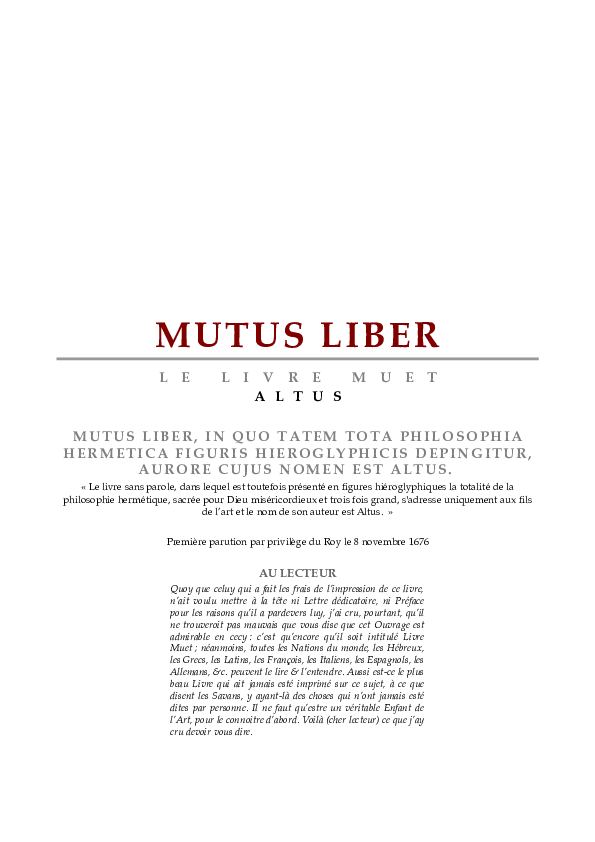 (PDF) MUTUS LIBER