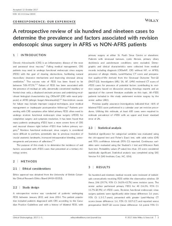 (PDF) A retrospective review of six hundred and nineteen cases to ...