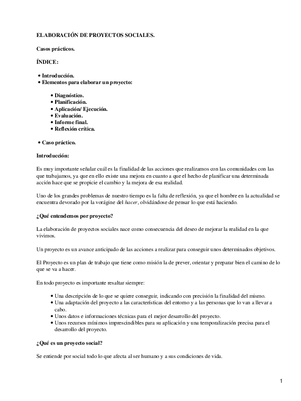 (PDF) ELABORACIÓN DE PROYECTOS SOCIALES