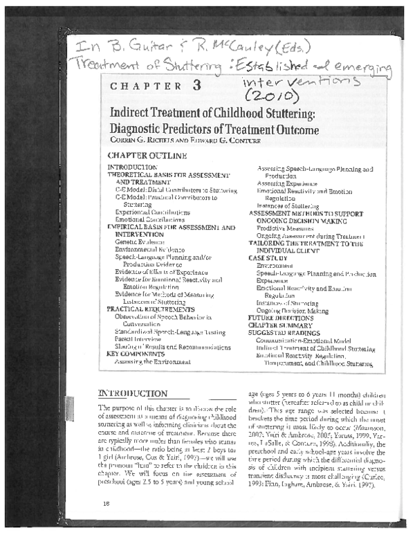 (PDF) Using the assessment of children who stutter to predict treatment ...