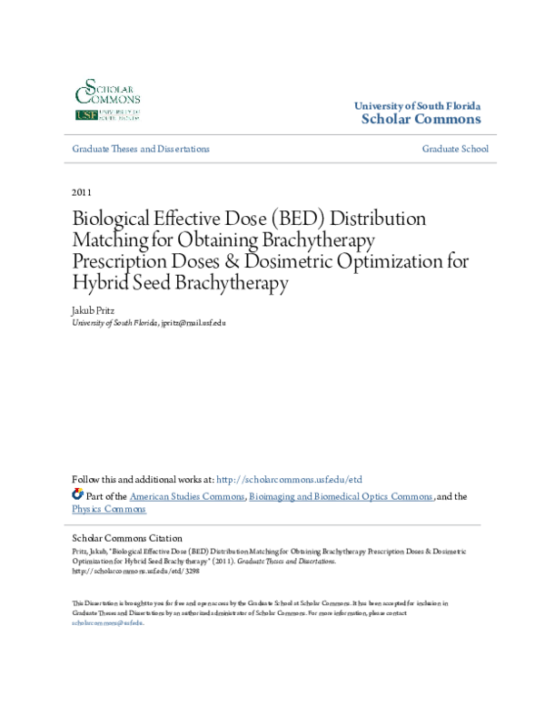 (PDF) Biological Effective Dose (BED) Distribution Matching for ...