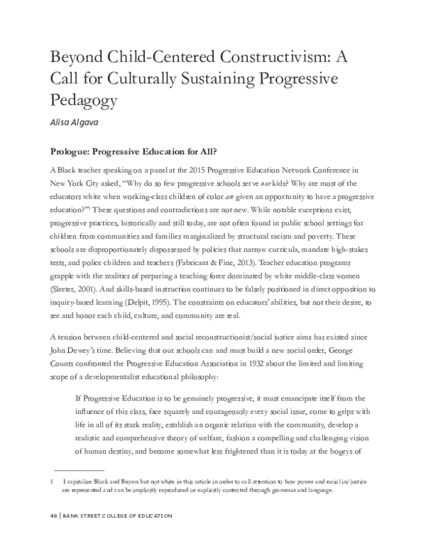 (PDF) Beyond Child-Centered Constructivism: A Call for Culturally ...