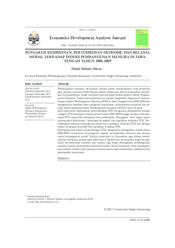 Economics Development Analysis Journal