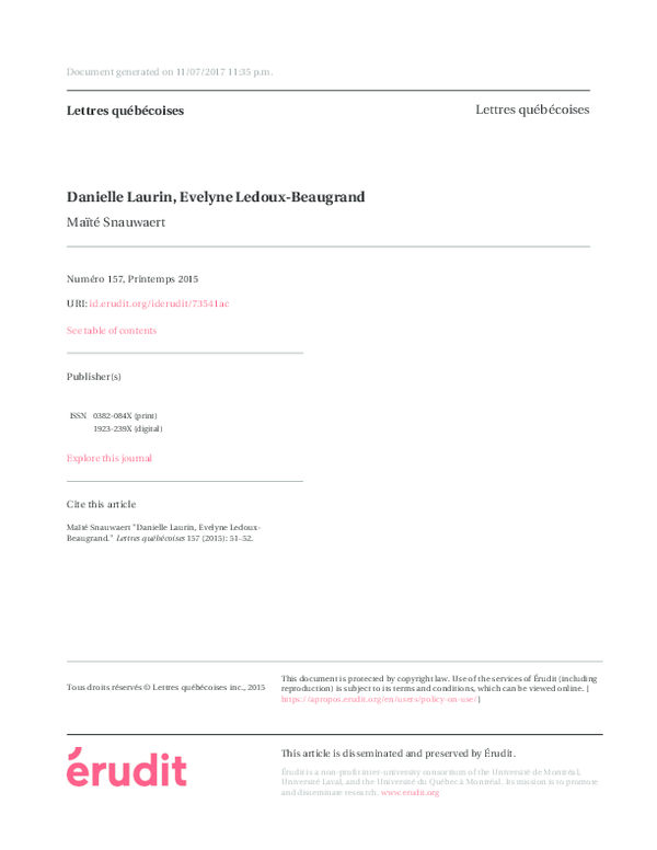 (PDF) “Héritages mélancoliques.” Imaginaires de la filiation d’Evelyne ...