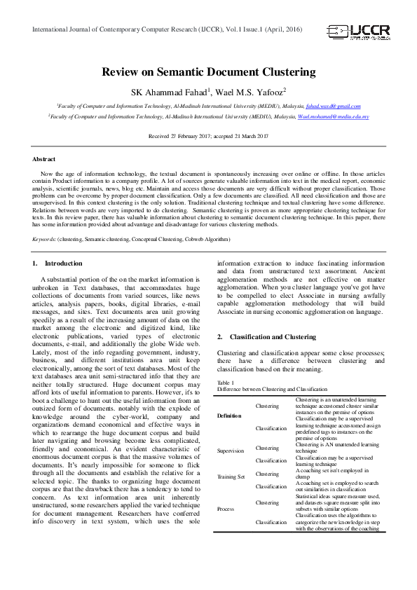 (PDF) Review on Semantic Document Clustering