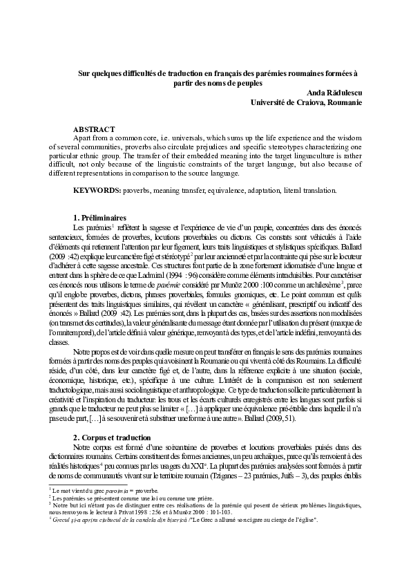 (DOC) Sur quelques difficultes de traduction en francais des paremies ...