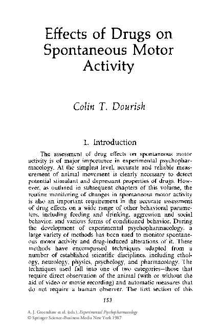 (PDF) Effects of Drugs on Spontaneous Motor Activity