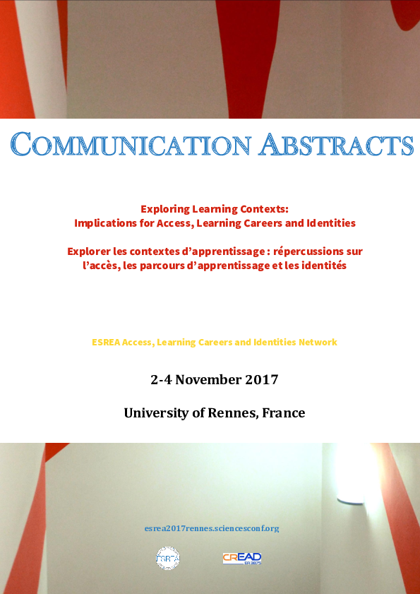 (PDF) Photographie : Sébastien Boyer COMMUNICATION ABSTRACTS