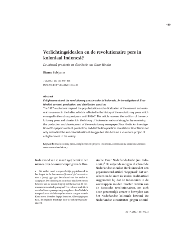 (PDF) Verlichtingsidealen en de revolutionaire pers in koloniaal ...