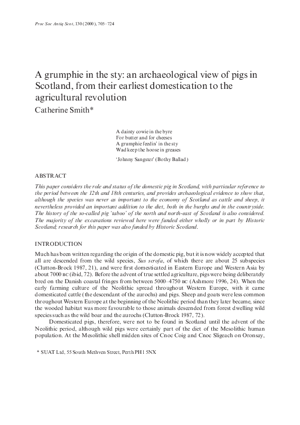 (PDF) Smith, C 2000 ‘A Grumphie in the Sty: an archaeological view of ...