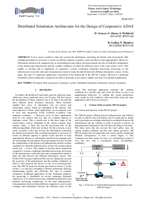 Pdf Distributed Simulation Architecture For The Design Of Cooperative
