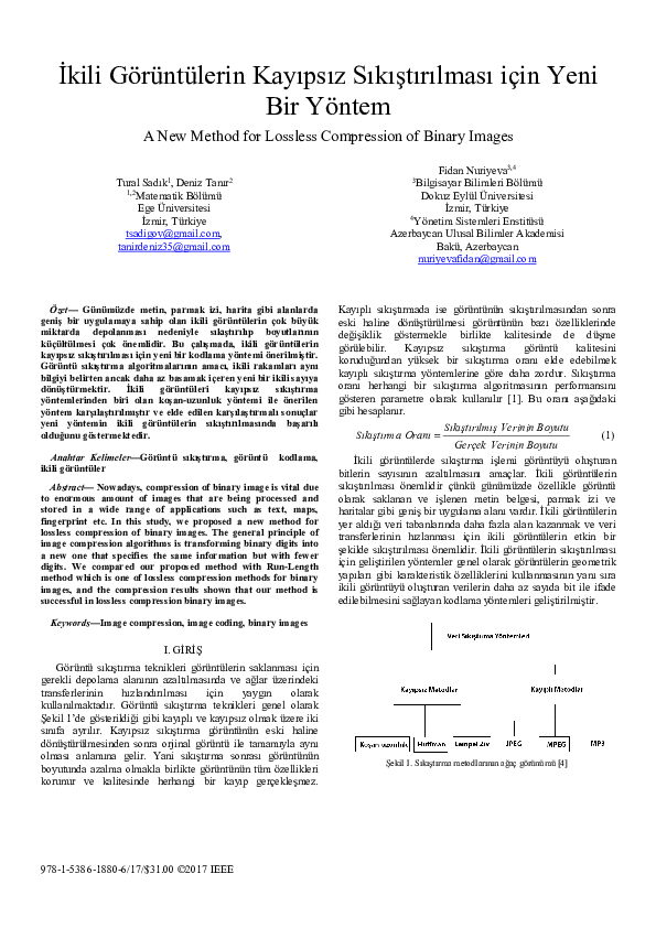 Pdf A New Method For Lossless Compression Of Binary Images