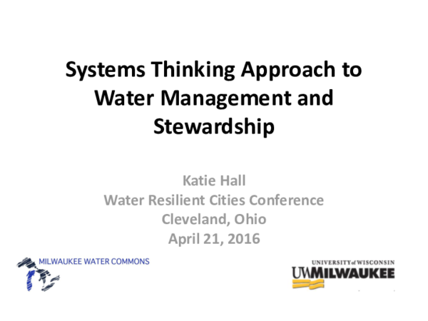 (PDF) Systems Thinking Approach to Water Management and Stewardship